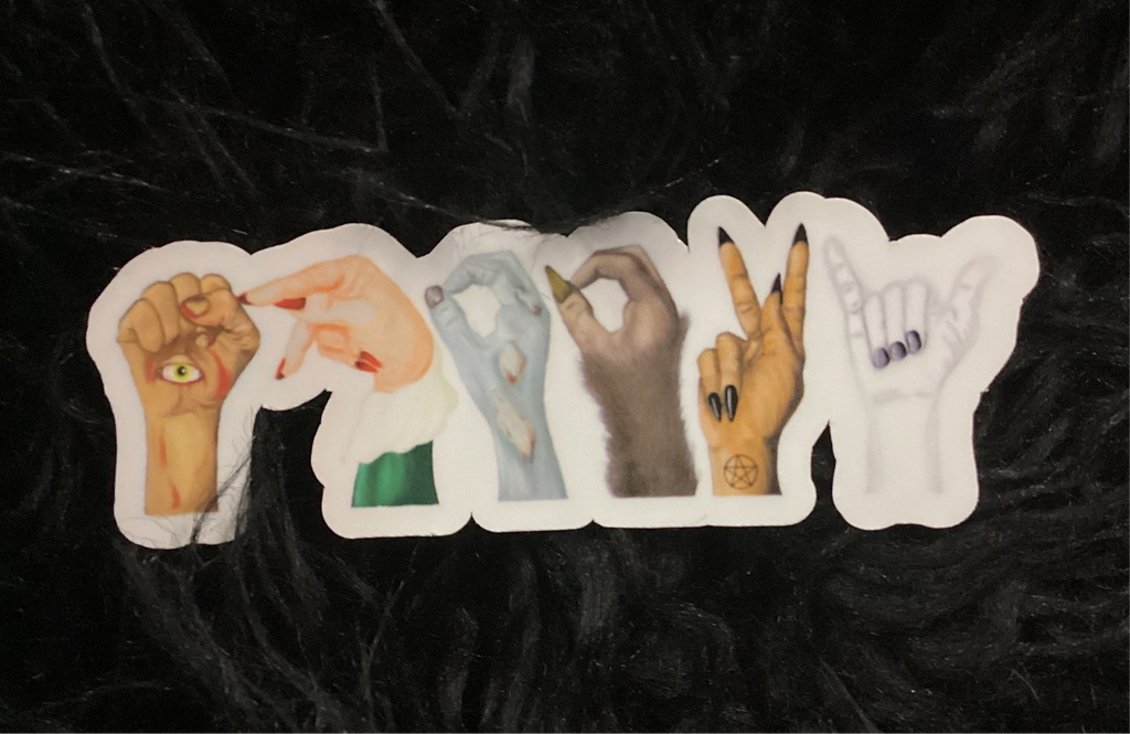 Stick with Me Designs Spooky ASL Sticker – Horrid Magazine