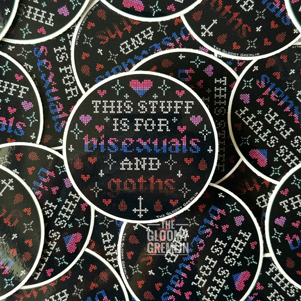 The Gloomy Gremlin Bi & Goth 3” Vinyl Sticker – Horrid Magazine